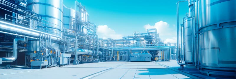 Chemical Processing Plant, Showcasing the Complex Equipment and Safety ...