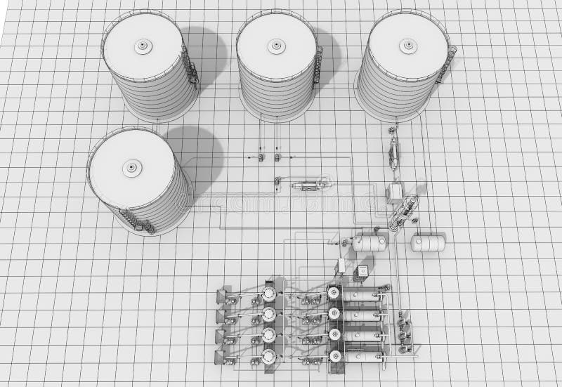 Chemical Production, Waste Processing Plant, Exterior Visualization, 3D ...