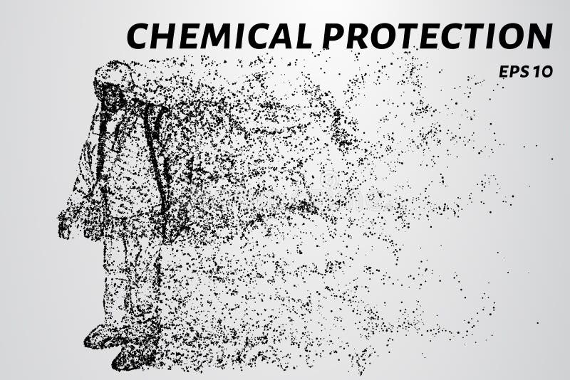 Chemical Protection of the Particles. Man in Chemical Protection Stock ...