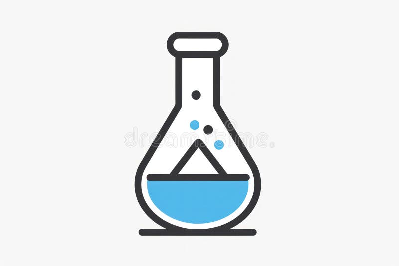 Chemical Reaction in a Flask a Simplified Icon for Science and ...