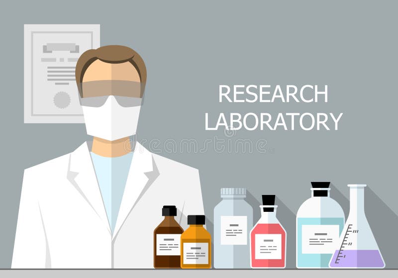 Chemical Research Laboratory. Flat Design Stock Vector - Illustration ...