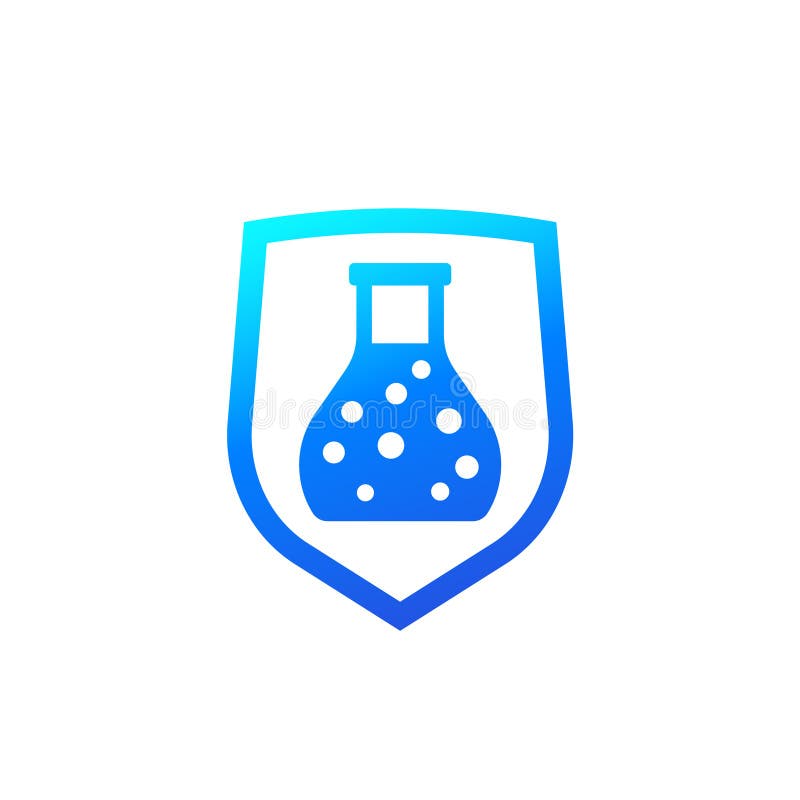 Chemical Resistant Icon with a Shield, Vector Stock Vector ...