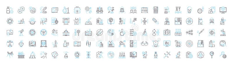 Chemical Science Vector Line Icons Set. Chemistry, Molecules, Reactants ...