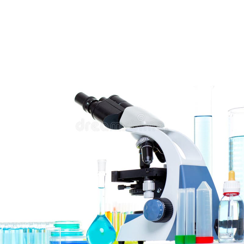 Modern Microscope on Table in Laboratory. Medical Equipment Stock Image ...