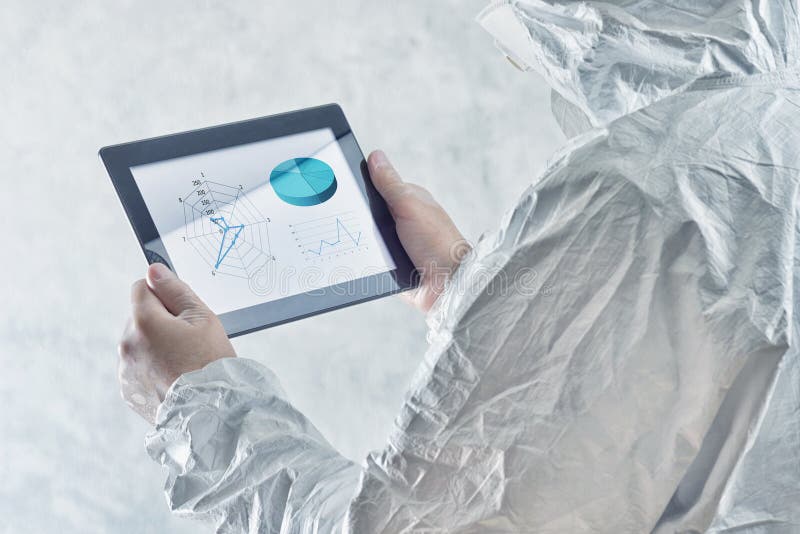 Microscope and Enlarged Cells on a Computer Screen Stock Image - Image ...