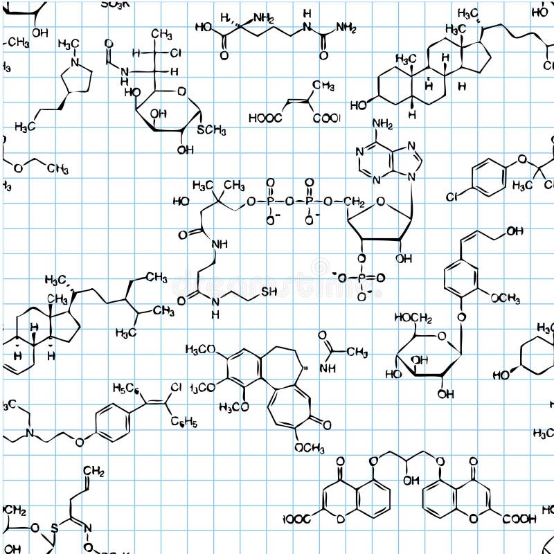 Chemical formulas stock vector. Illustration of blue - 12218239