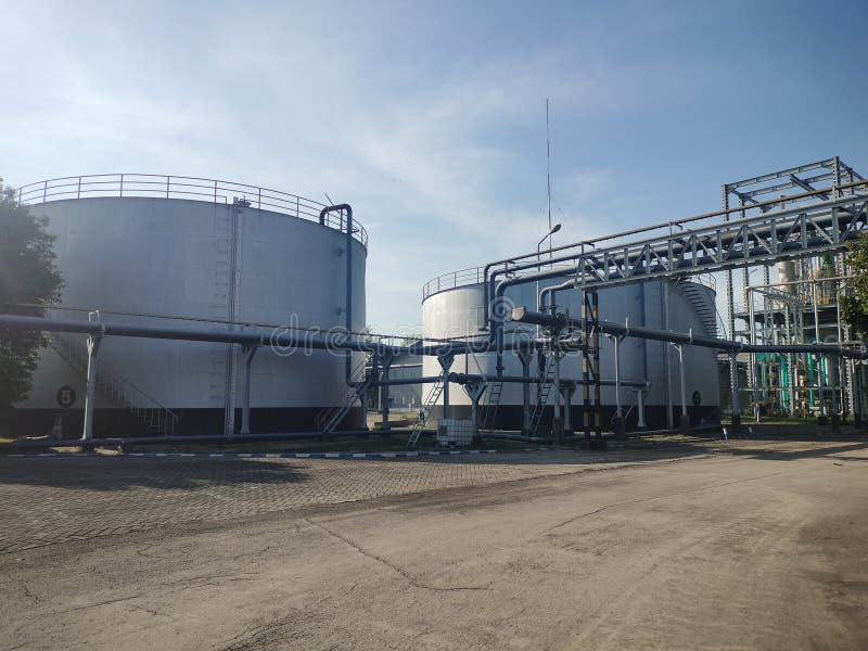 Chemical Storage Tank with Good Piping Installation Stock Image - Image ...
