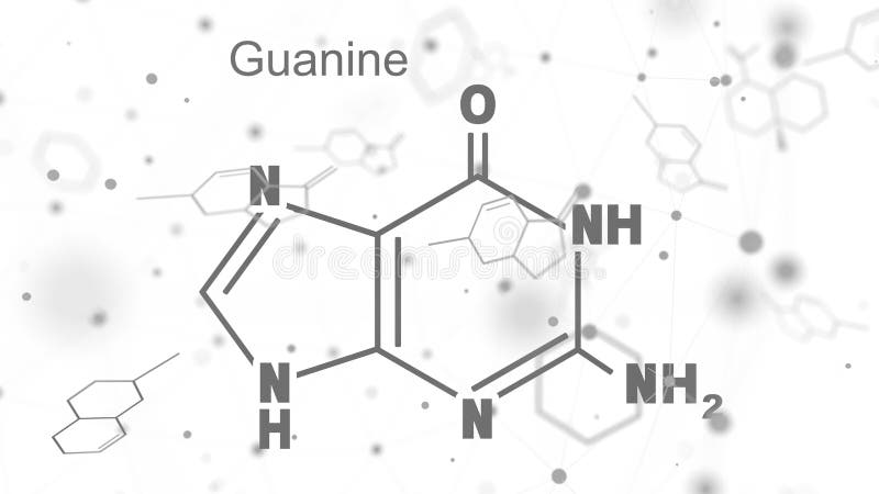 Guanine molecule stock illustration. Illustration of element - 65608821