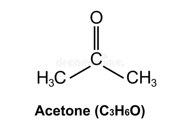 Chemical Structure of Acetone (C3H6O Stock Illustration - Illustration ...
