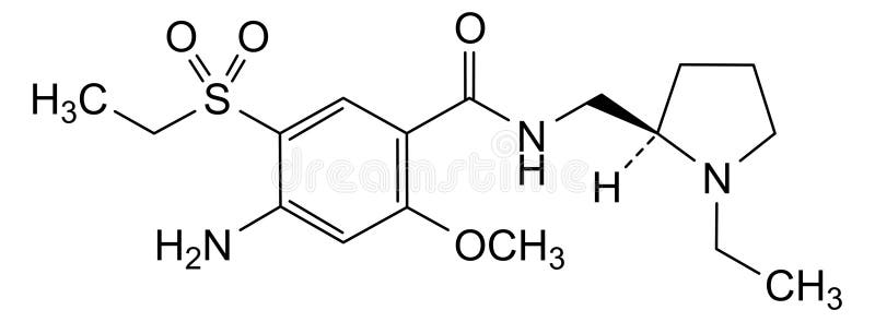 Chemical Structure of Amisulpride, Drug Substance Stock Illustration ...