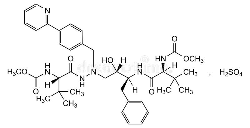 Chemical Structure of Atazanavir Sulfate, Drug Substance Stock ...