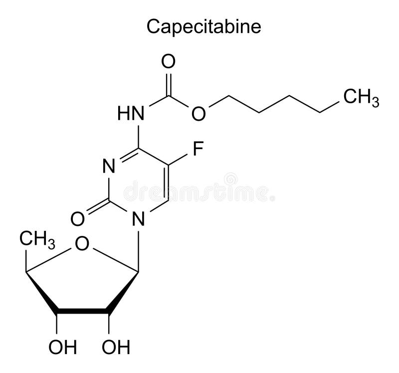 Chemical Structure of Capecitabine, Drug Substance Stock Illustration ...