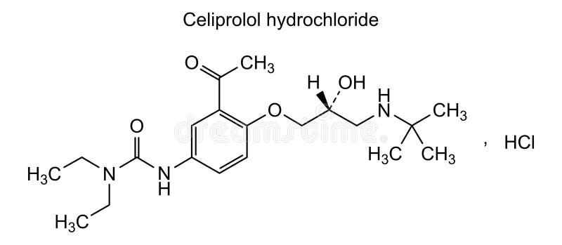 Chemical Structure of Celiprolol Hydrochloride, Drug Substance Stock ...
