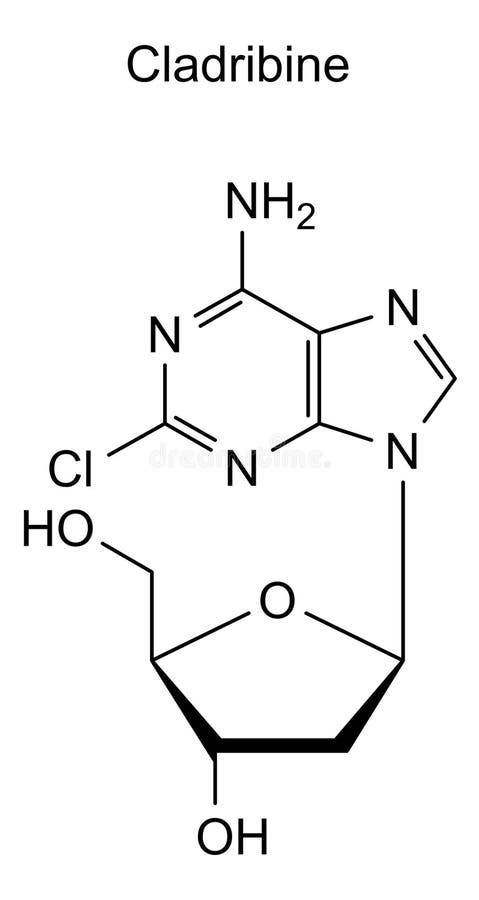 Chemical Structure of Cladribine, Drug Substance Stock Illustration ...