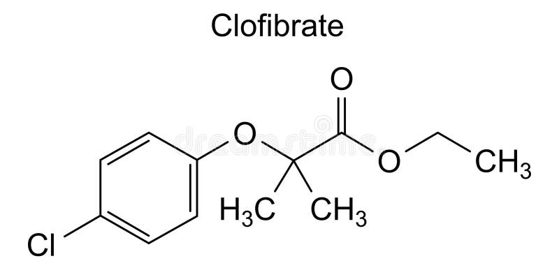 Chemical Structure of Clofibrate, Drug Substance Stock Illustration ...