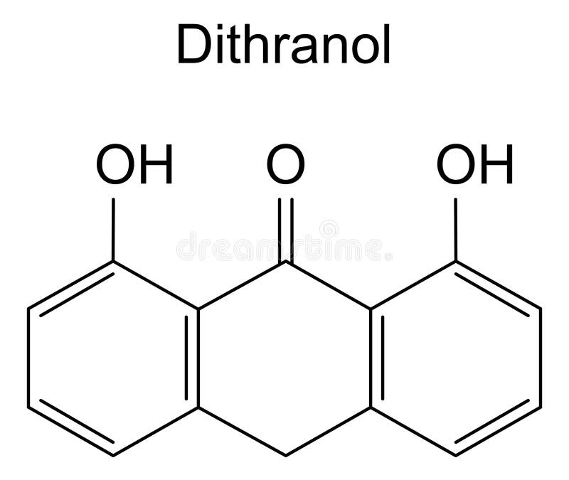Chemical Structure of Dithranol, Drug Substance Stock Illustration ...