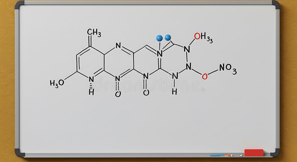 Chemical Structure Drawing on Whiteboard for Education or Science Stock ...