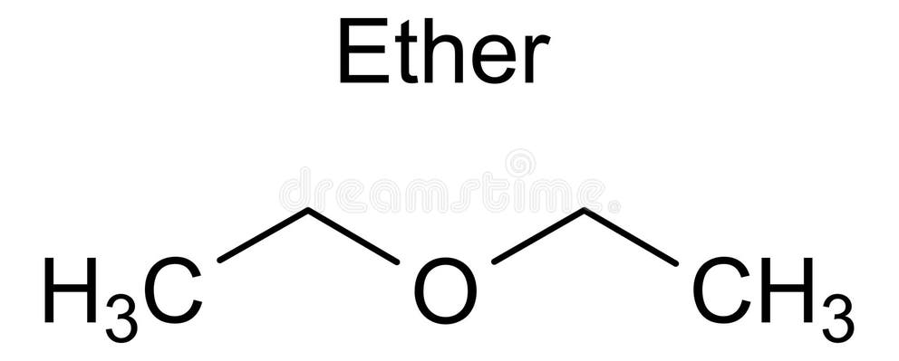Chemical Structure of Ether, Drug Substance Stock Illustration ...