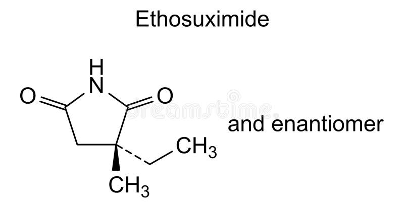 Chemical Structure of Ethosuximide, Drug Substance Stock Illustration ...