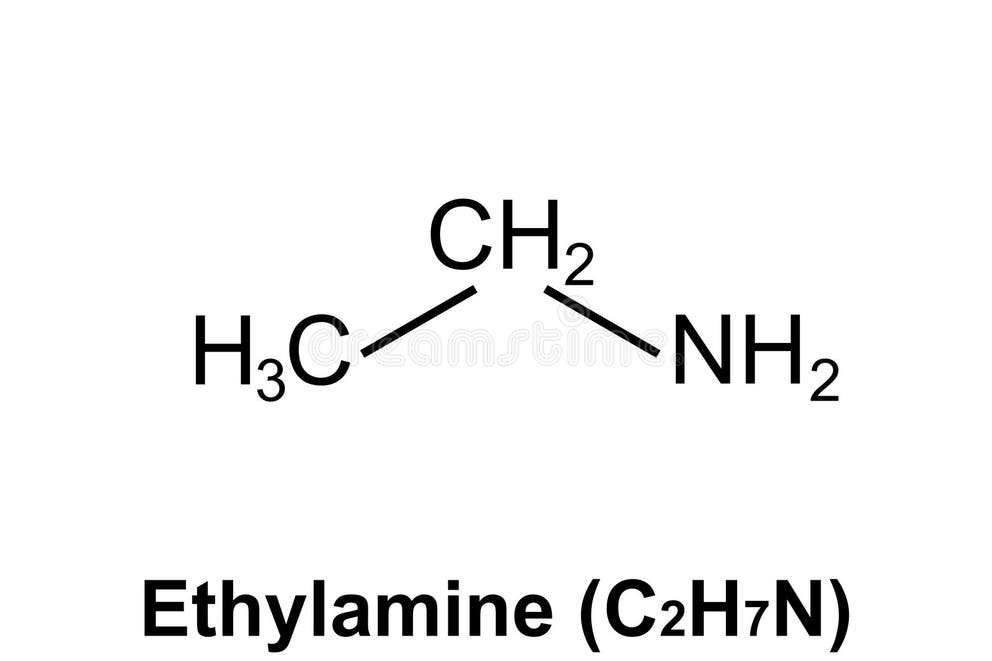 Chemical Structure of Ethylamine (C2H7N Stock Illustration ...