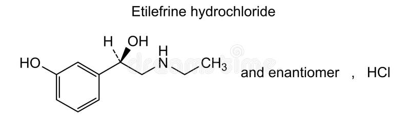 Chemical Structure of Etilefrine Hydrochloride, Drug Substance Stock ...