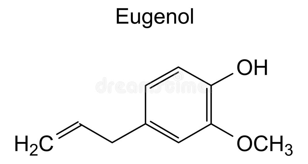 Chemical Structure of Eugenol, Drug Substance Stock Illustration ...