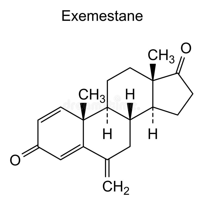 Chemical Structure of Exemestane, Drug Substance Stock Illustration ...