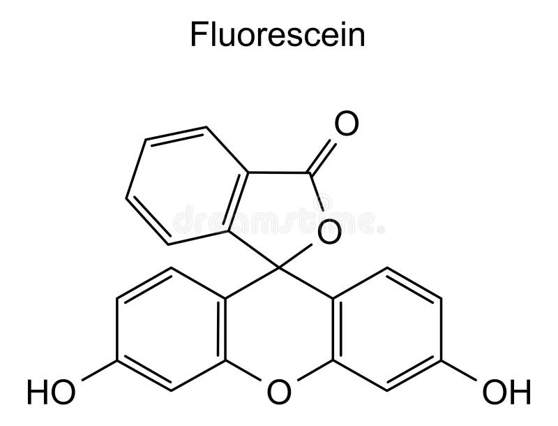 Chemical Structure of Fluorescein, Drug Substance Stock Illustration ...