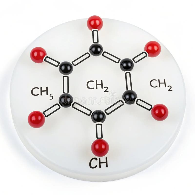 Chemical Structure Illustration Isolated on White Background Stock ...