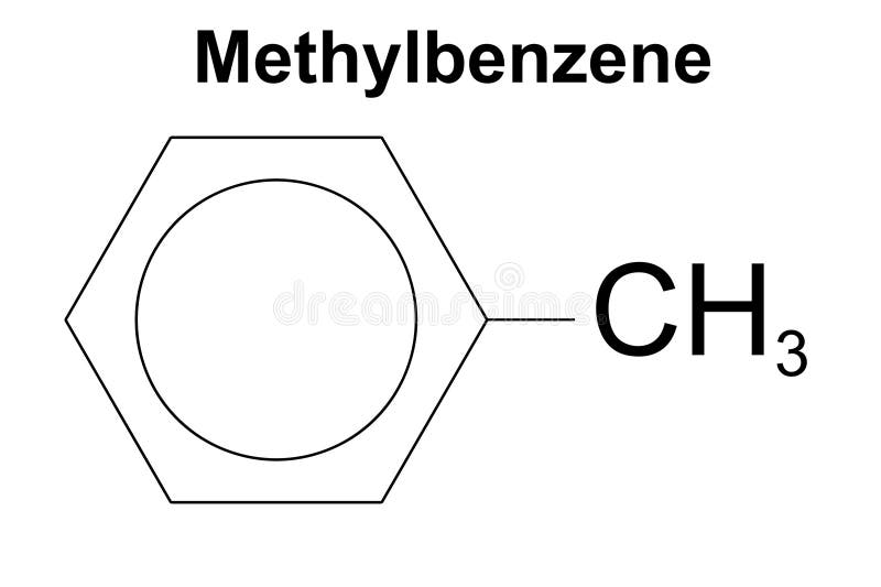 Chemical Structure of Methylbenzene (hydrocarbon Stock Illustration ...