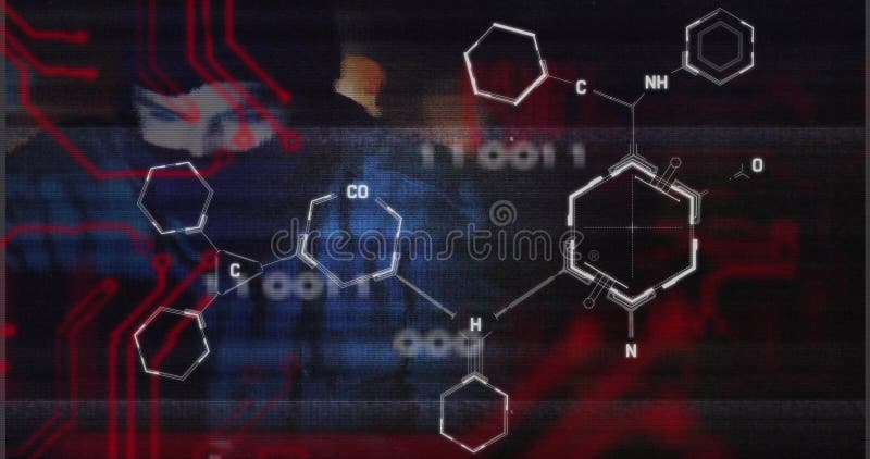 Chemical Structures and Molecular Formulas Image Over Blurred ...