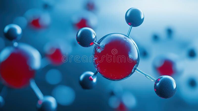 Chemical Structures of Red Molecules Floating in a Scientific ...