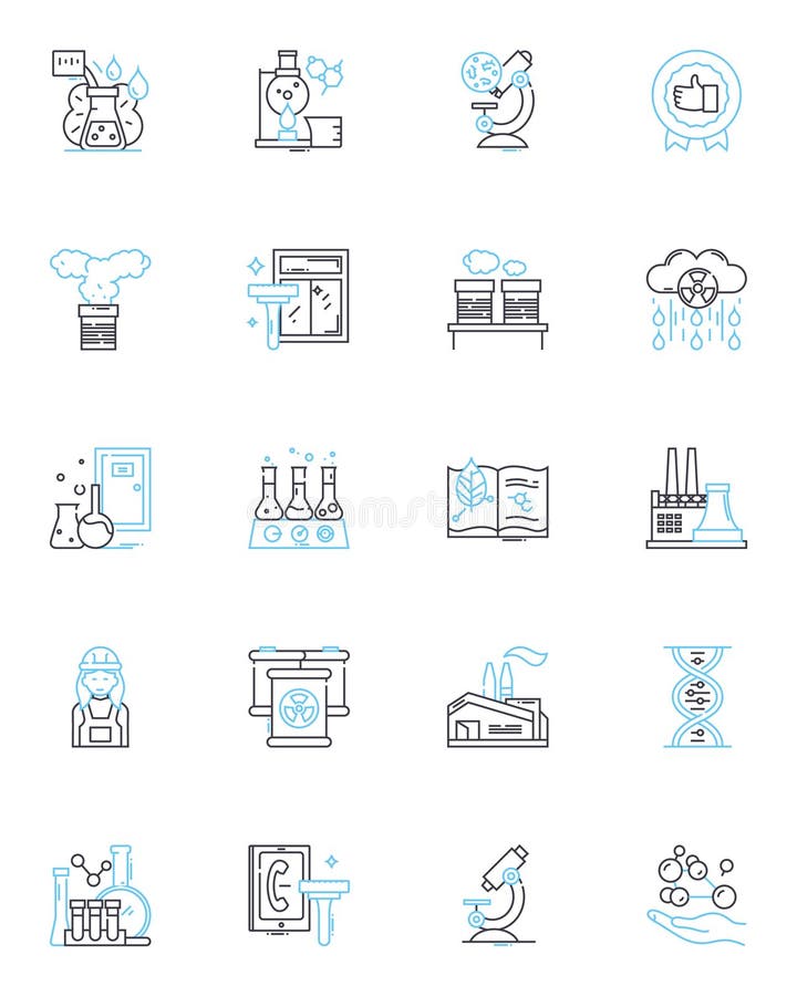 Chemical Synthesis Linear Icons Set. Reaction, Compound, Mixture ... Chemical Synthesis Linear Icons Set. Reaction, Compound, Mixture ...