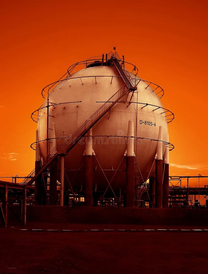 Big Chemical Tank Petrol Container Oil Industry Stock Image - Image of ...