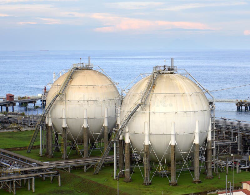 Big Chemical Tank Petrol Container Oil Industry Stock Photo - Image of ...