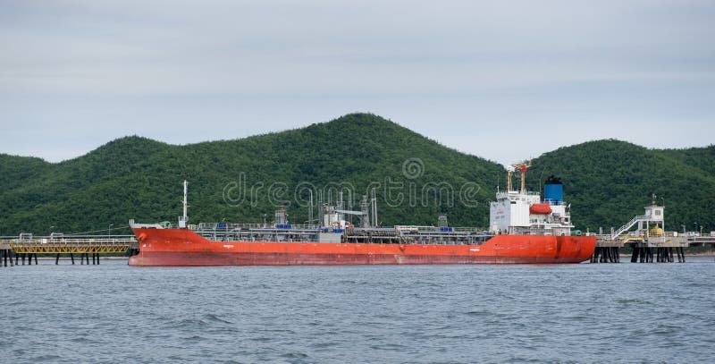 Chemical Tanker Ship is Berthing at Shore Stock Image - Image of plant ...