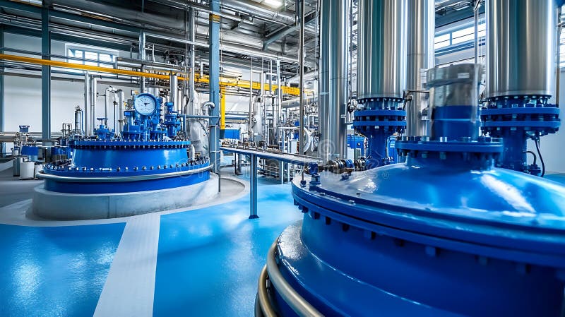 Industrial Chemical Processing Plant with Tanks and Pipework Stock ...