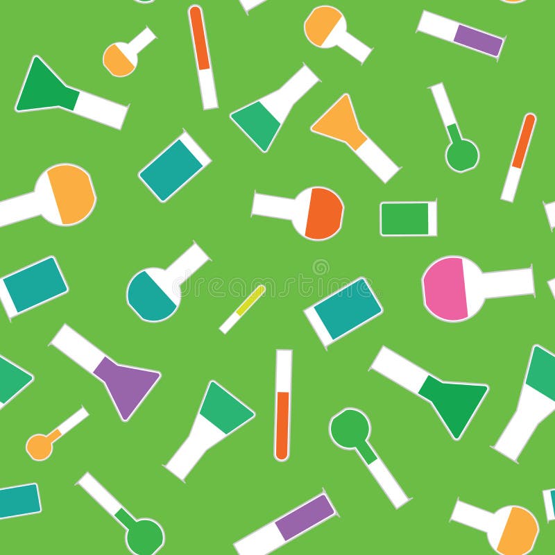 Chemical Test Tube Seamless Pattern Stock Vector - Illustration of ...