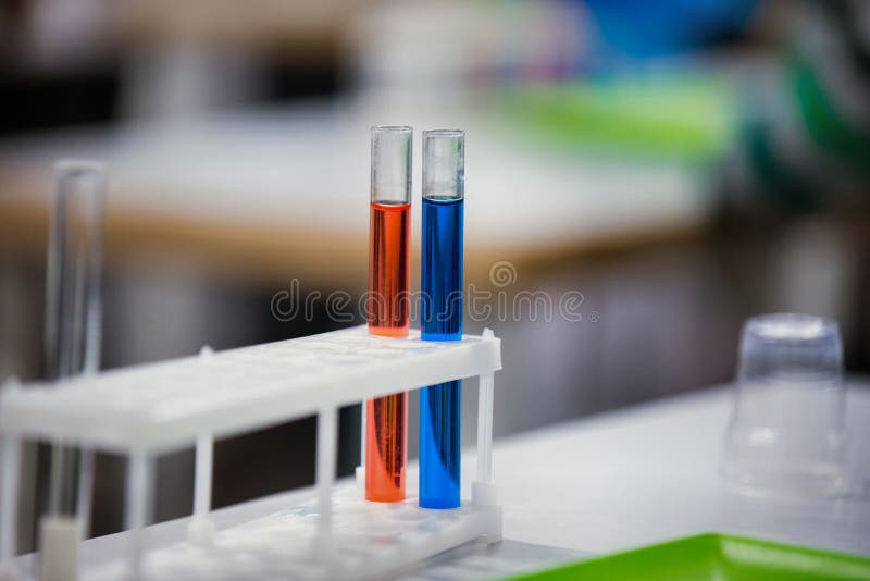 Chemical Test Tubes in the Stand Stock Image - Image of research ...
