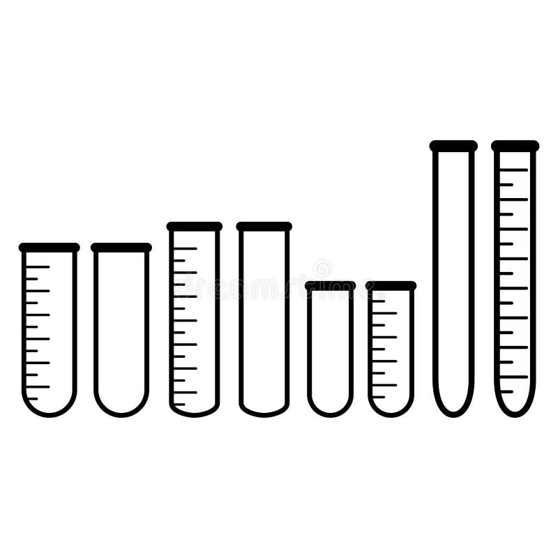 Set of Different Sizes, Shapes and Types of Chemical Test Tubes Vector ...