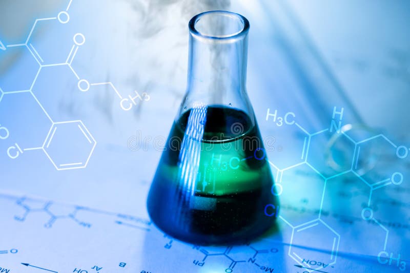 Chemical Tube with Reaction Formula Stock Photo - Image of experiment ...