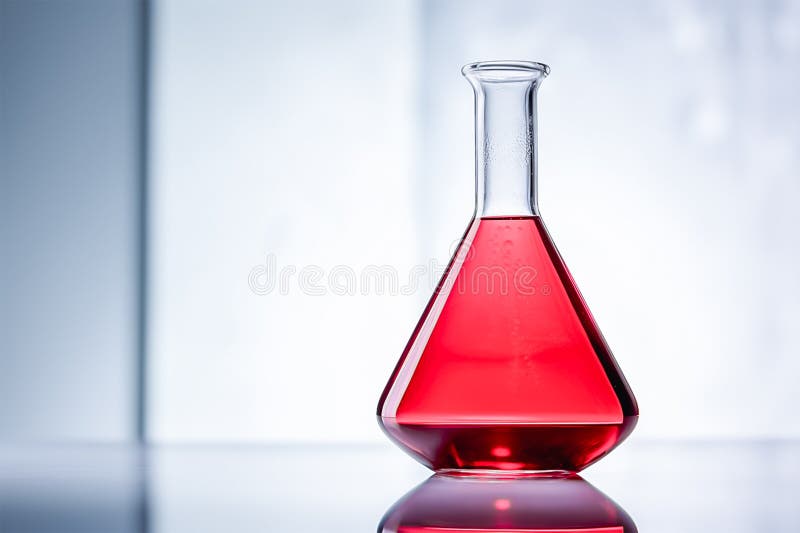 Chemical Vase in Laboratory, Close Up Reflection on Table, Generative ...