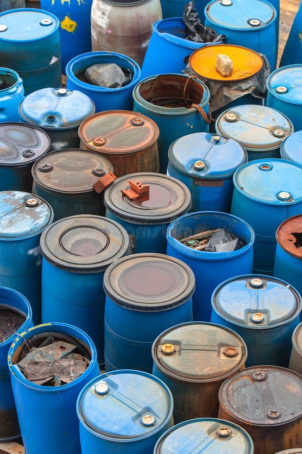 Chemical Waste Dump with a Lot of Barrels Stock Image - Image of ...