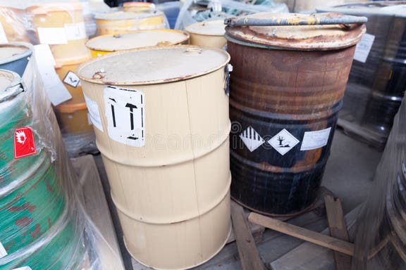 Chemical Waste Dumped in Rusty Barrels Stock Photo - Image of dispose ...