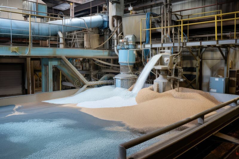 Chemicals Being Mixed for Pulp and Paper Production Process Stock ...