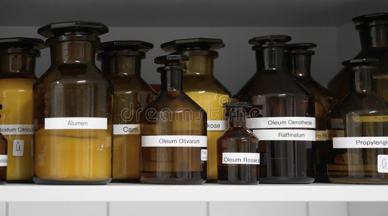 Chemicals in glass bottles stock photo. Image of material - 22560794
