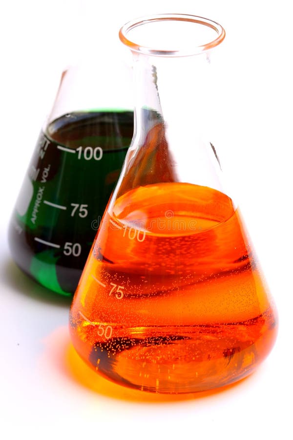 Chemicals in glass flask stock image. Image of glass - 20491315