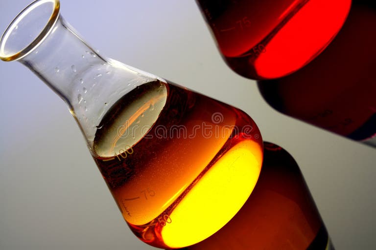 Chemicals in glass flask stock image. Image of science - 20612167