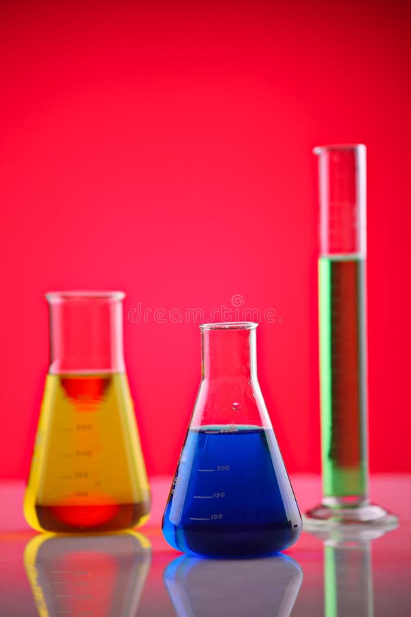 Chemicals in glass flask stock image. Image of glass - 20491315