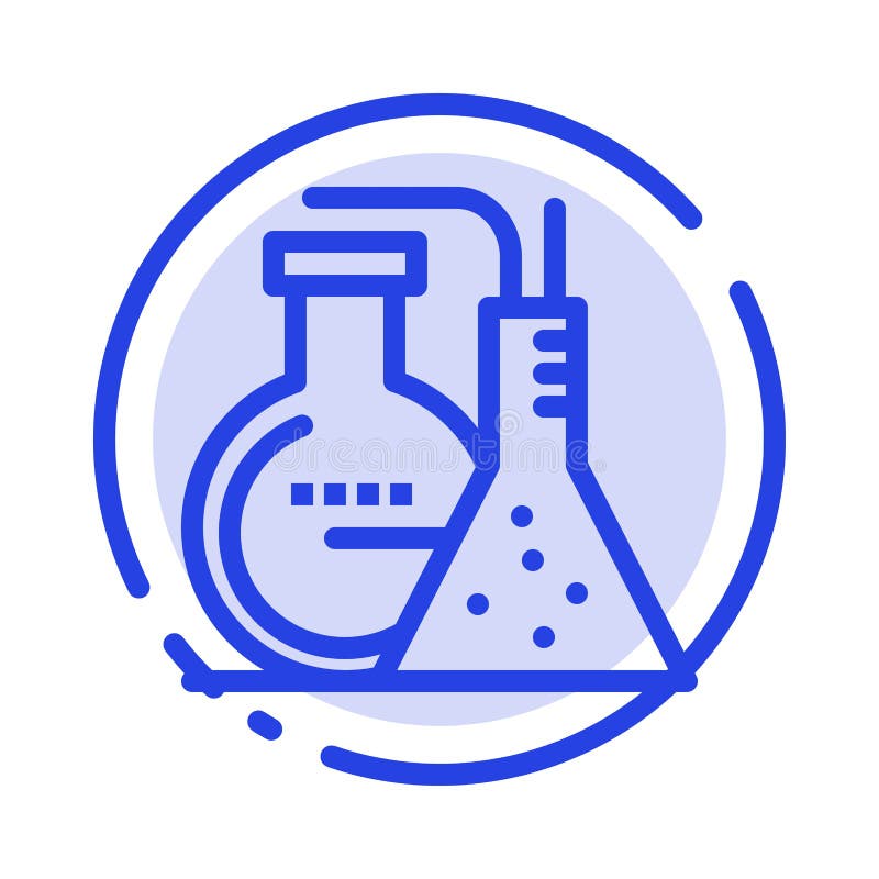 Chemicals, Reaction, Lab, Energy Blue Dotted Line Line Icon Stock ...